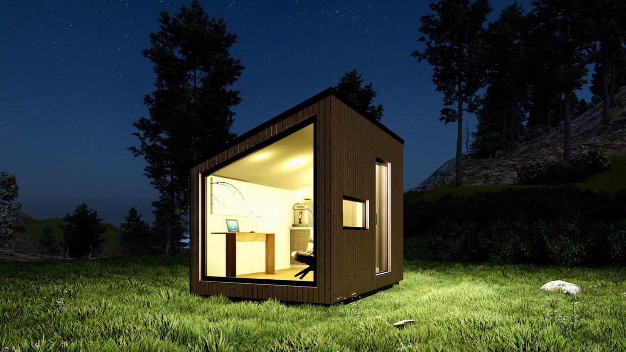 Tiny House - Modulhus - Minihus - Containerhus - Trädgårdshus, 6,72 m² ...